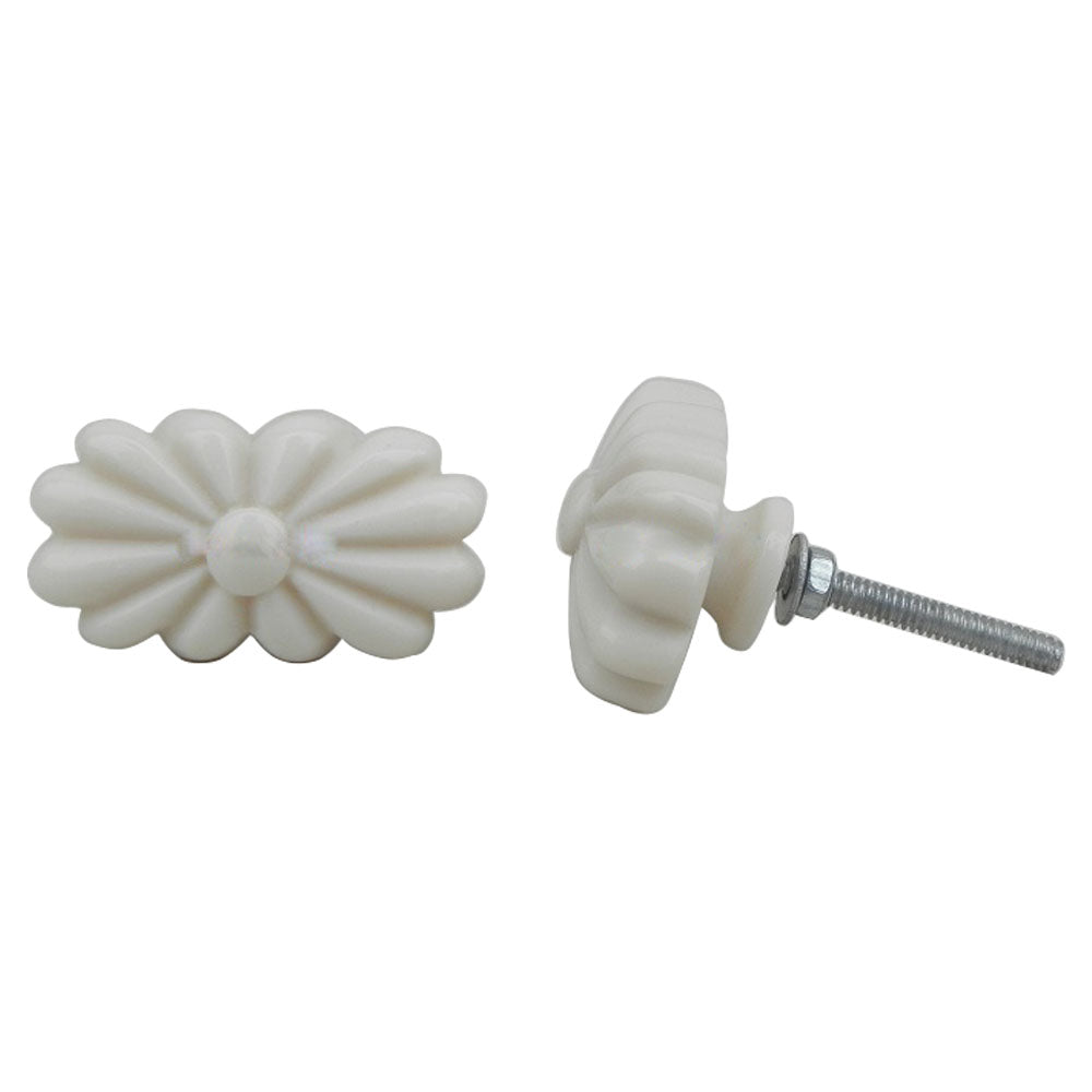 Cream Flower Rectangle Knob – Homestead Living