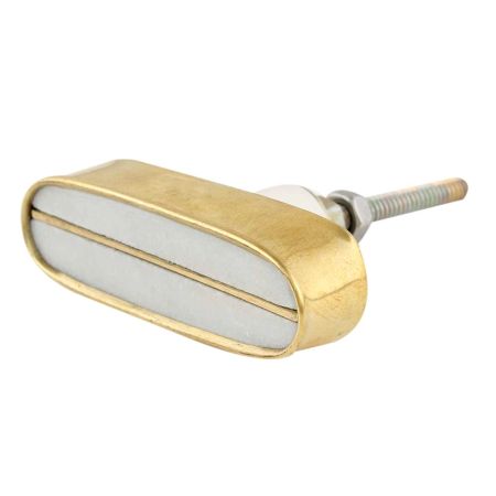 White Capsule Stone & Brass Knob – Homestead Living